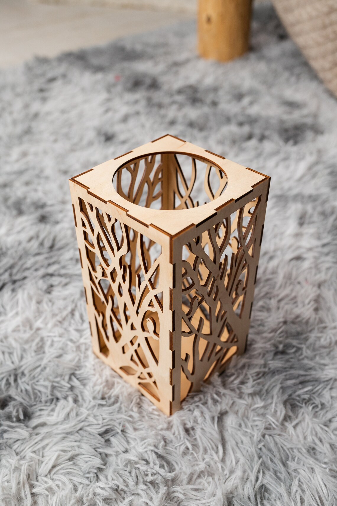 Wooden Table Lamp 6 Pattern Svg Laser Cut File Glowforge Table - Etsy