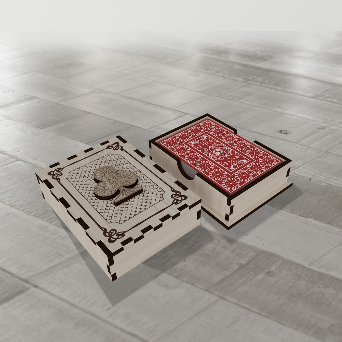 Laser Cut Poker Playing Cards Box Svg Template Glowforge Box for Game ...