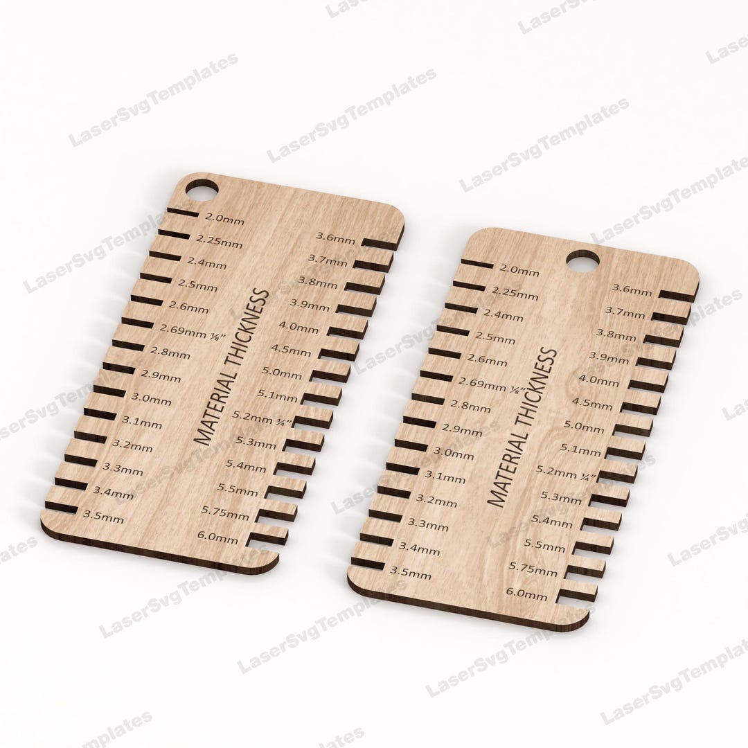 Material Kerf Test Tool Laser Cut Svg File Glowforge Material Laser ...