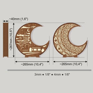 Laser Cut Moon Night Light Lamp Svg Template Glowforge Decorative Moon ...