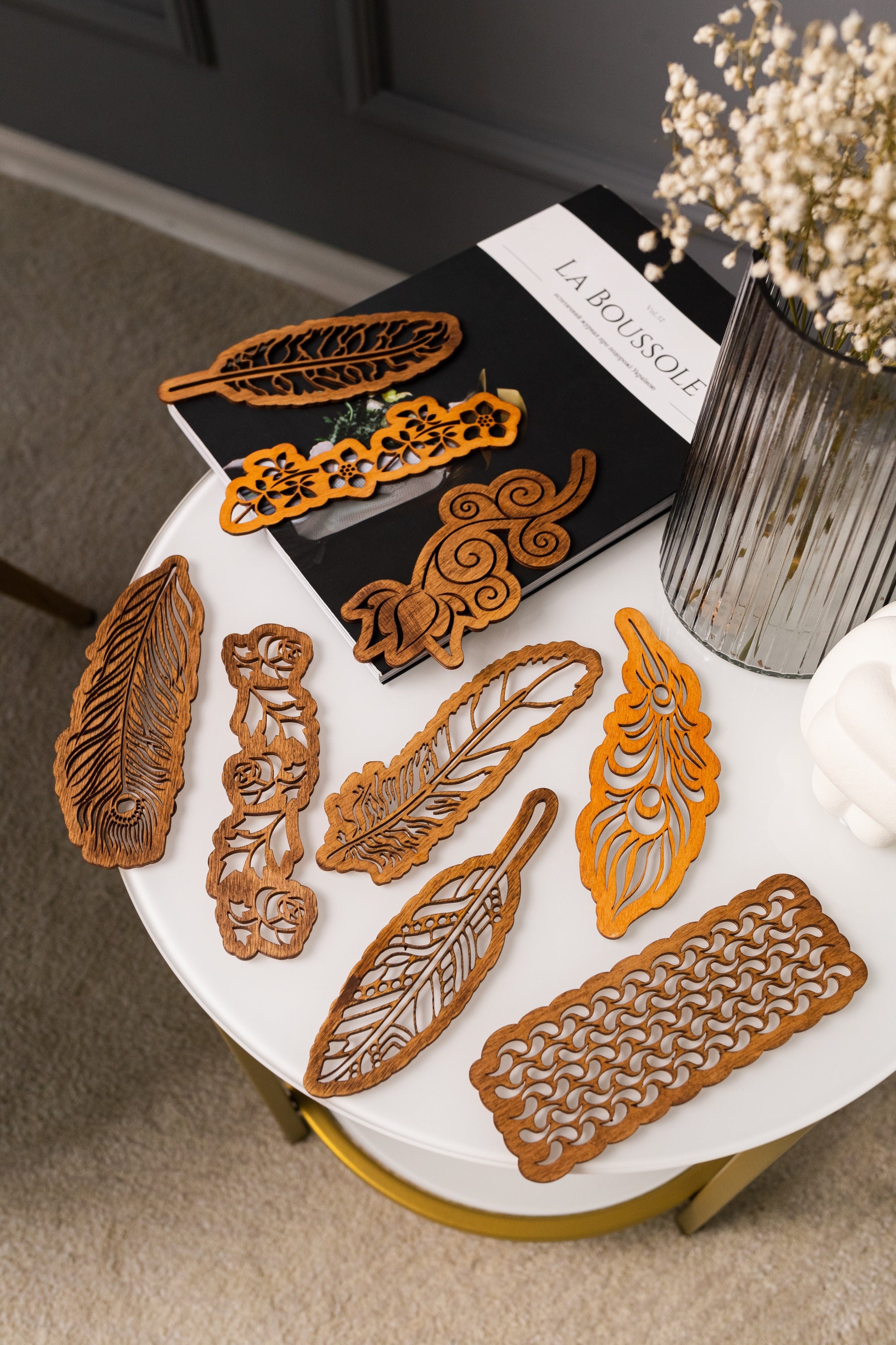 Laser Cut 9 Wooden Bookmarks Svg Bundle Glowforge Bookmarks - Etsy