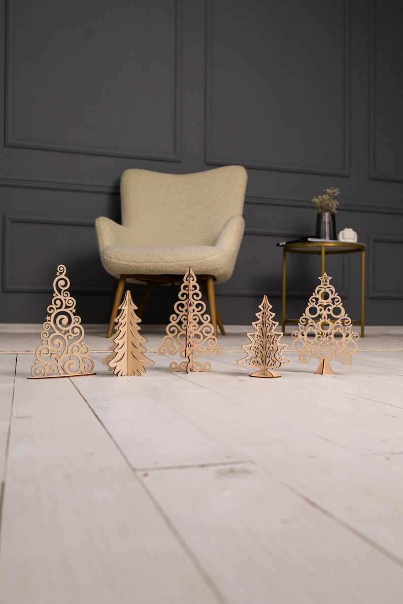 Standing Christmas Tree Bundle Laser Cut Files Svg Template - Etsy