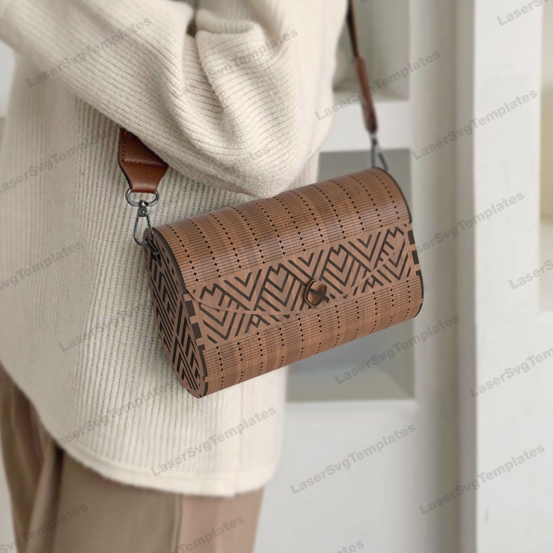 Laser Cut Wooden Clutch Handbag Svg Template Glowforge Handbag Svg ...