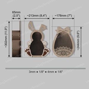 Laser Cut Easter Bunny Egg Box Basket Svg Template Glowforge Decorative ...
