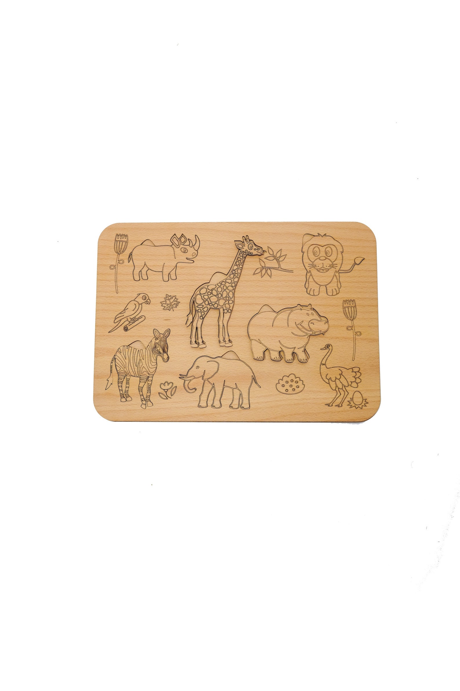 Laser Cut Wooden Animals Puzzle Svg Template Glowforge Kids - Etsy