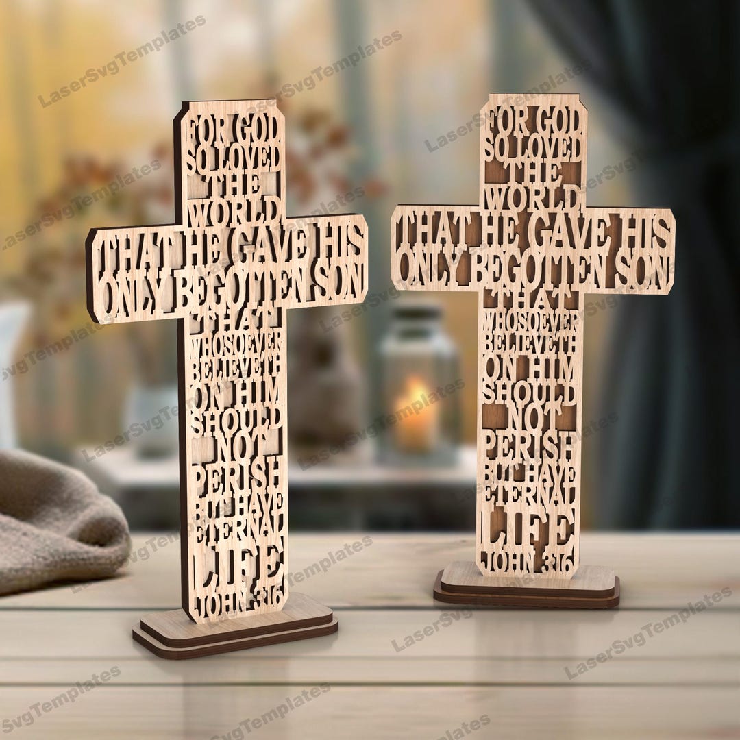 Laser Cut Stand Easter Cross Svg File Glowforge Multilayer Easter Cross ...