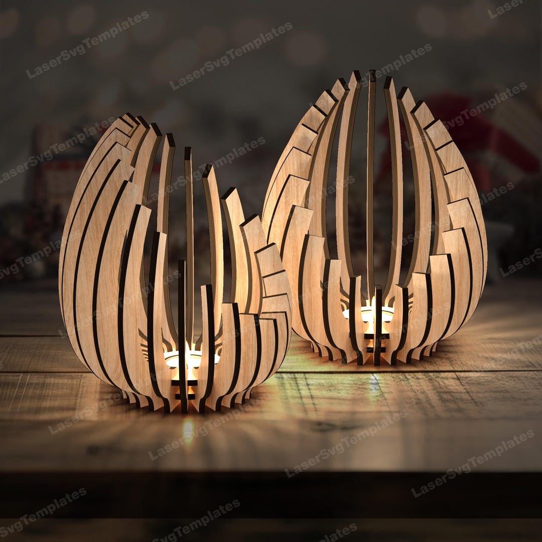 Tealight Candle Holder Laser Cut Svg File Glowforge Wooden Candle ...