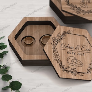 Decorative Wedding Ring Box Set Laser Cut Svg File Glowforge Wedding ...