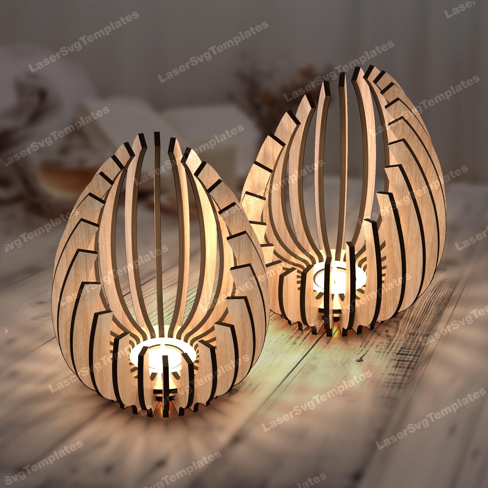 Tealight Candle Holder Laser Cut Svg File Glowforge Wooden Candle ...