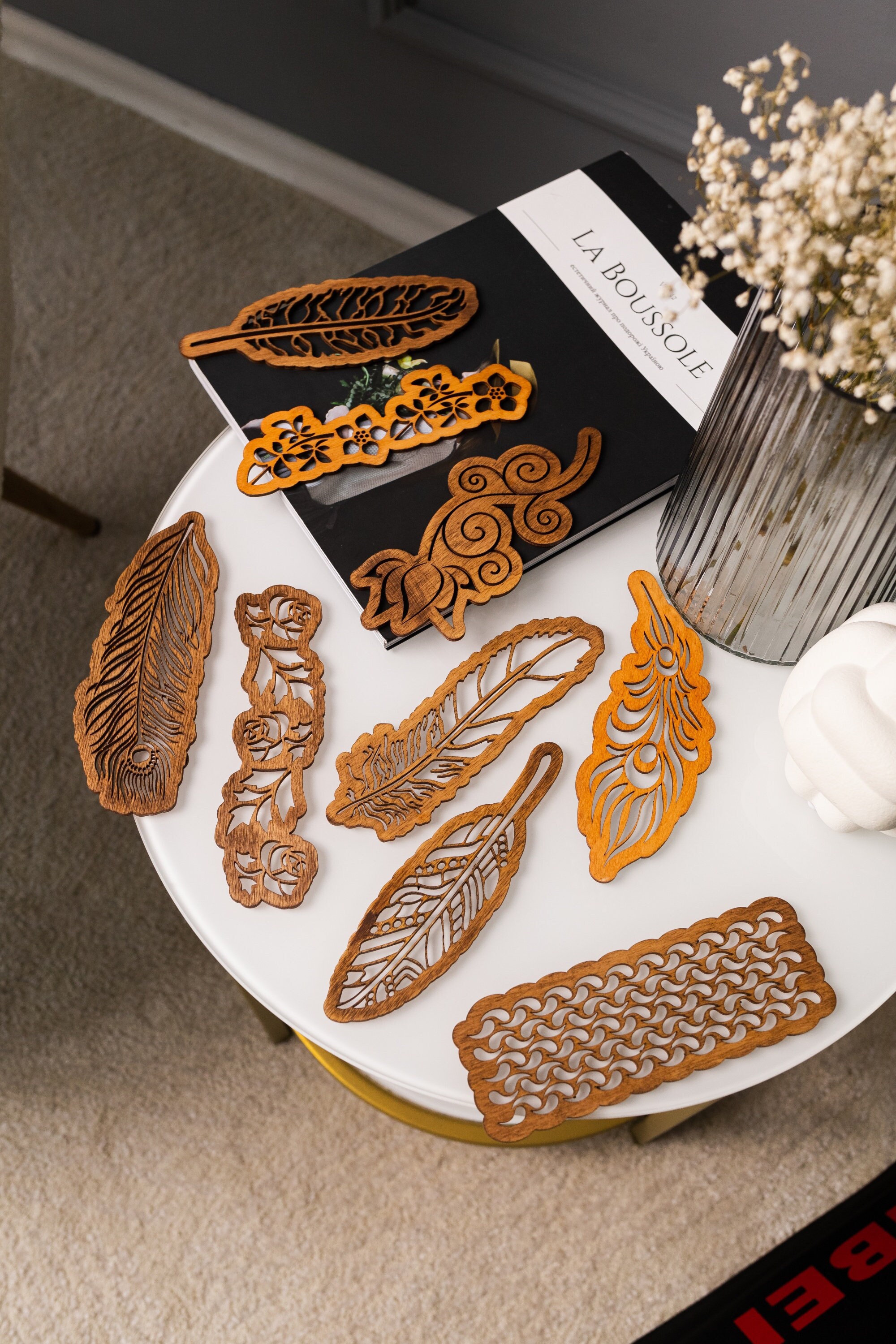 Laser Cut 9 Wooden Bookmarks Svg Bundle Glowforge Bookmarks - Etsy