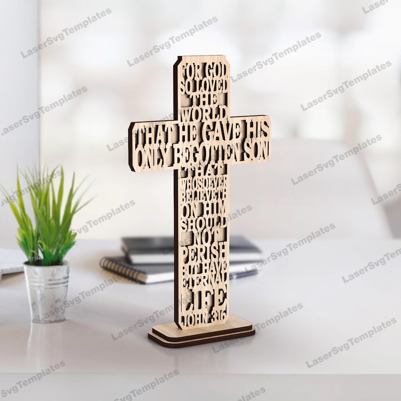 Laser Cut Stand Easter Cross Svg File Glowforge Multilayer Easter Cross ...