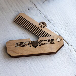 Laser Cut Wooden Combs Svg Bundle Glowforge Beard Comb Set of 5 Svg ...