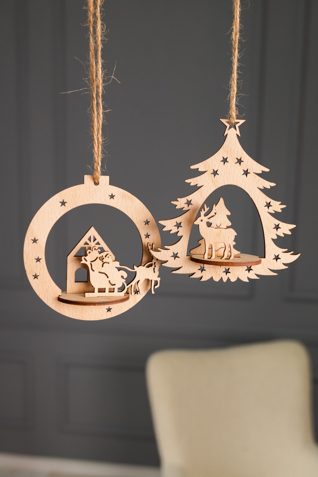 Laser Cut Wooden 3D Christmas Ball Ornament Svg Glowforge Christmas ...