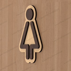 Multilayer Wc Toilet Door Sign Laser Cut Svg File Glowforge 3D Wooden ...