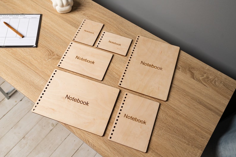 Laser Cut Spiral Notebook Cover Svg Template Glowforge Book Cover Svg ...