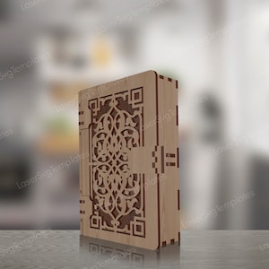 Wooden Book Box Set Laser Cut Svg File Glowforge Book Box Dxf Cut Plan ...