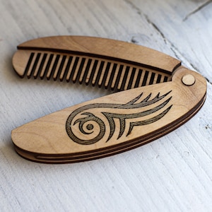 Laser Cut Wooden Combs Svg Bundle Glowforge Beard Comb Set of 5 Svg ...