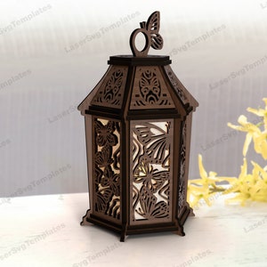 Decorative Butterfly Lantern Laser Cut Svg File Glowforge Butterfly ...