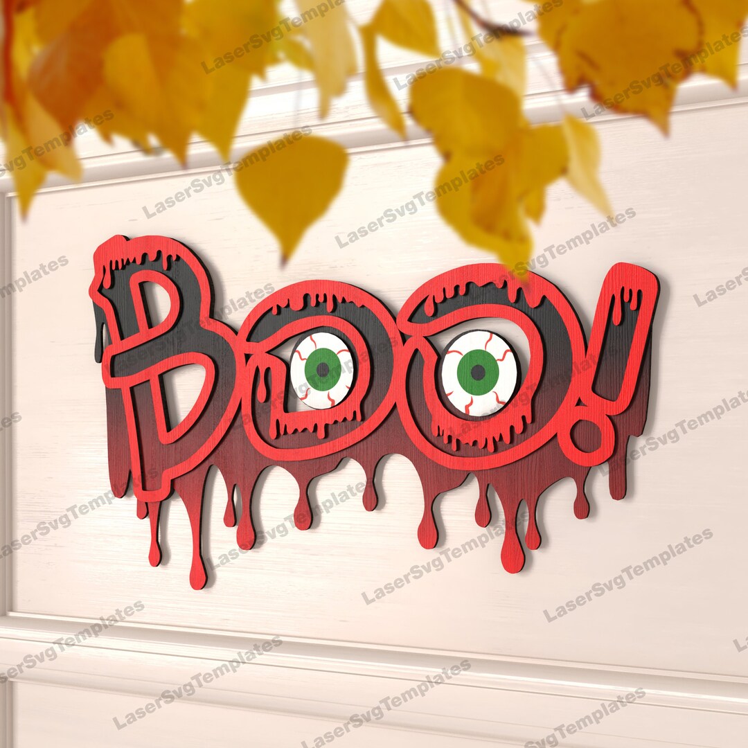 Multilayer Boo Wall Sign Laser Cut Svg File Glowforge 3D Multi Layer ...