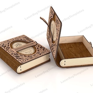 Wooden Gift Book Box Laser Cut Svg File Glowforge Decorative Book Box ...
