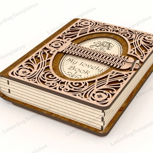 Wooden Gift Book Box Laser Cut Svg File Glowforge Decorative Book Box ...