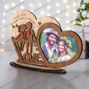 Valentines Love Heart Photo Frame Laser Cut Svg File Glowforge Wooden ...