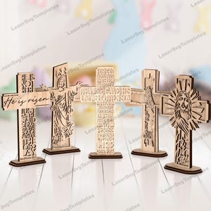 Stand Easter Cross 5 Bundle Laser Cut Svg File Glowforge Multilayer ...