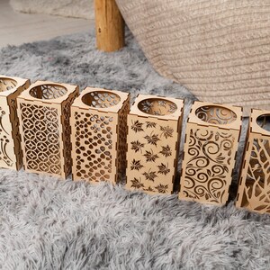 Wooden Table Lamp 6 Pattern Svg Laser Cut File Glowforge Table Lamp Cnc ...