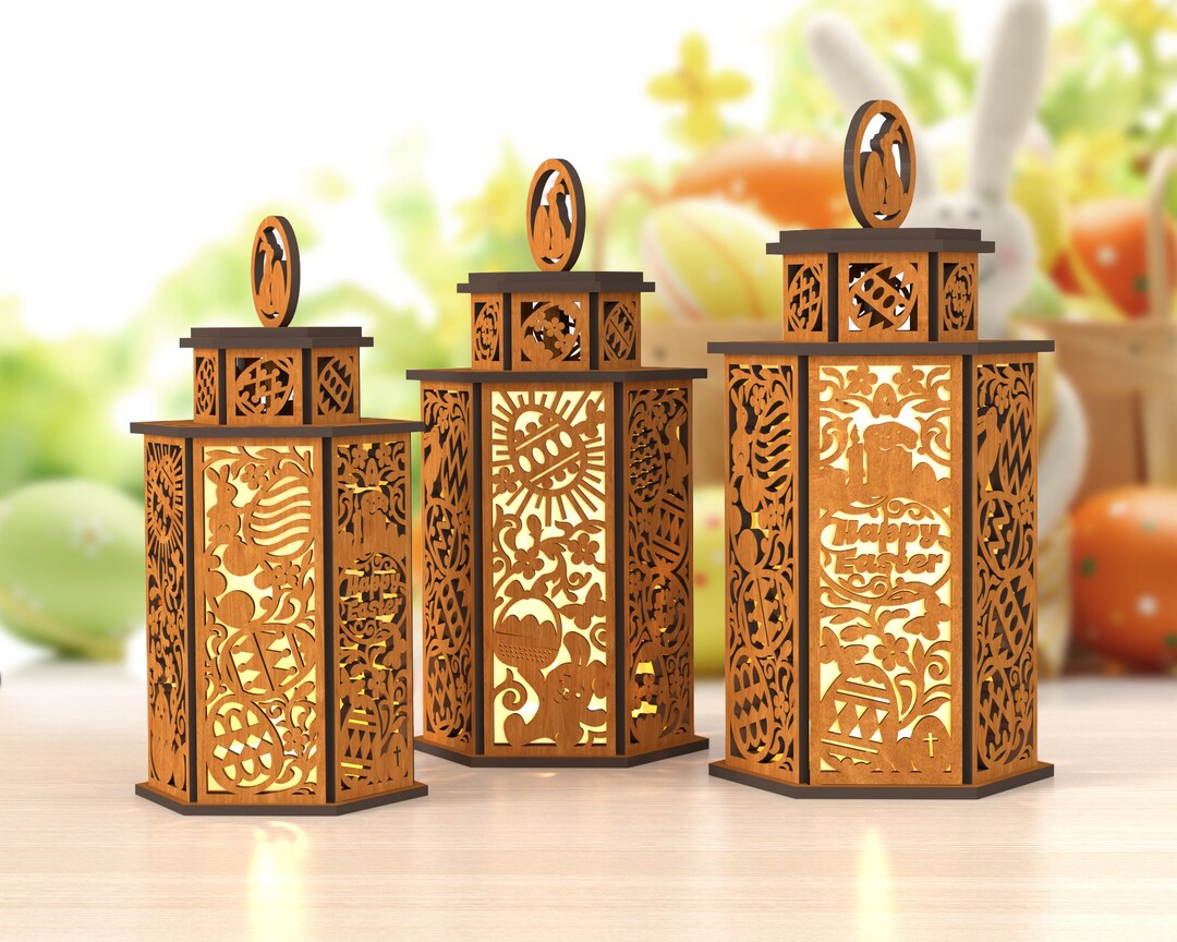 Easter Ornaments Light Night Lamp Laser Cut Svg File Glowforge Easter ...