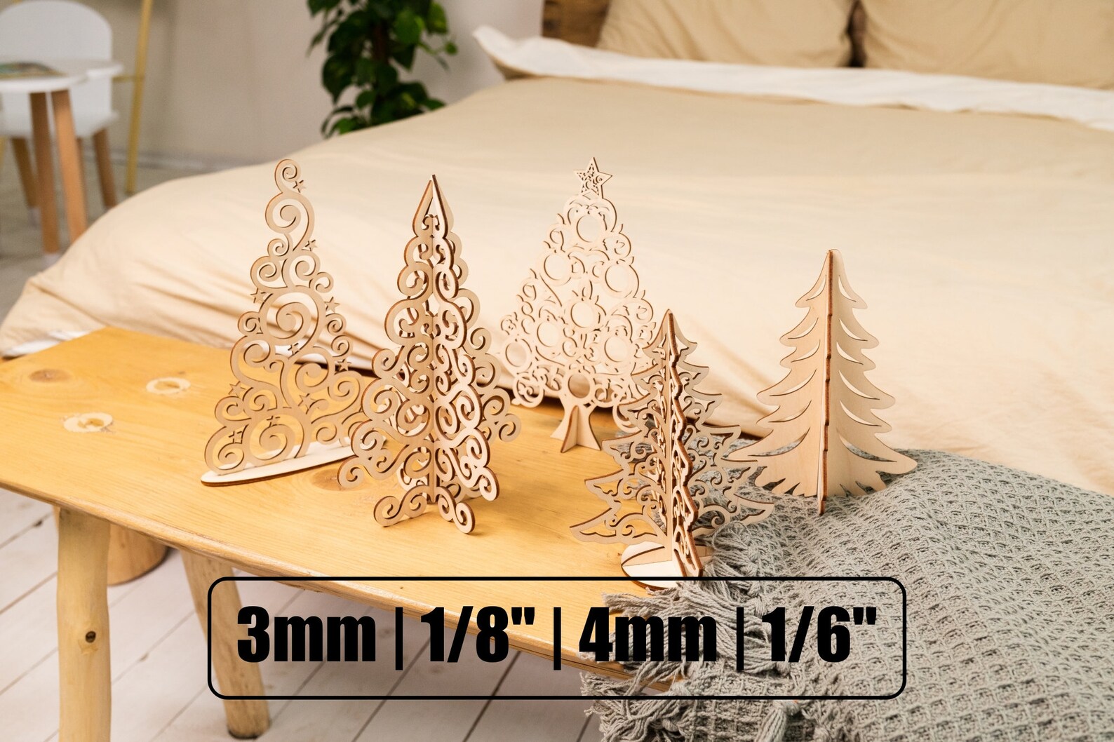 Standing Christmas Tree Bundle Laser Cut Files Svg Template - Etsy
