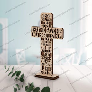 Laser Cut Stand Easter Cross Svg File Glowforge Multilayer Easter Cross ...