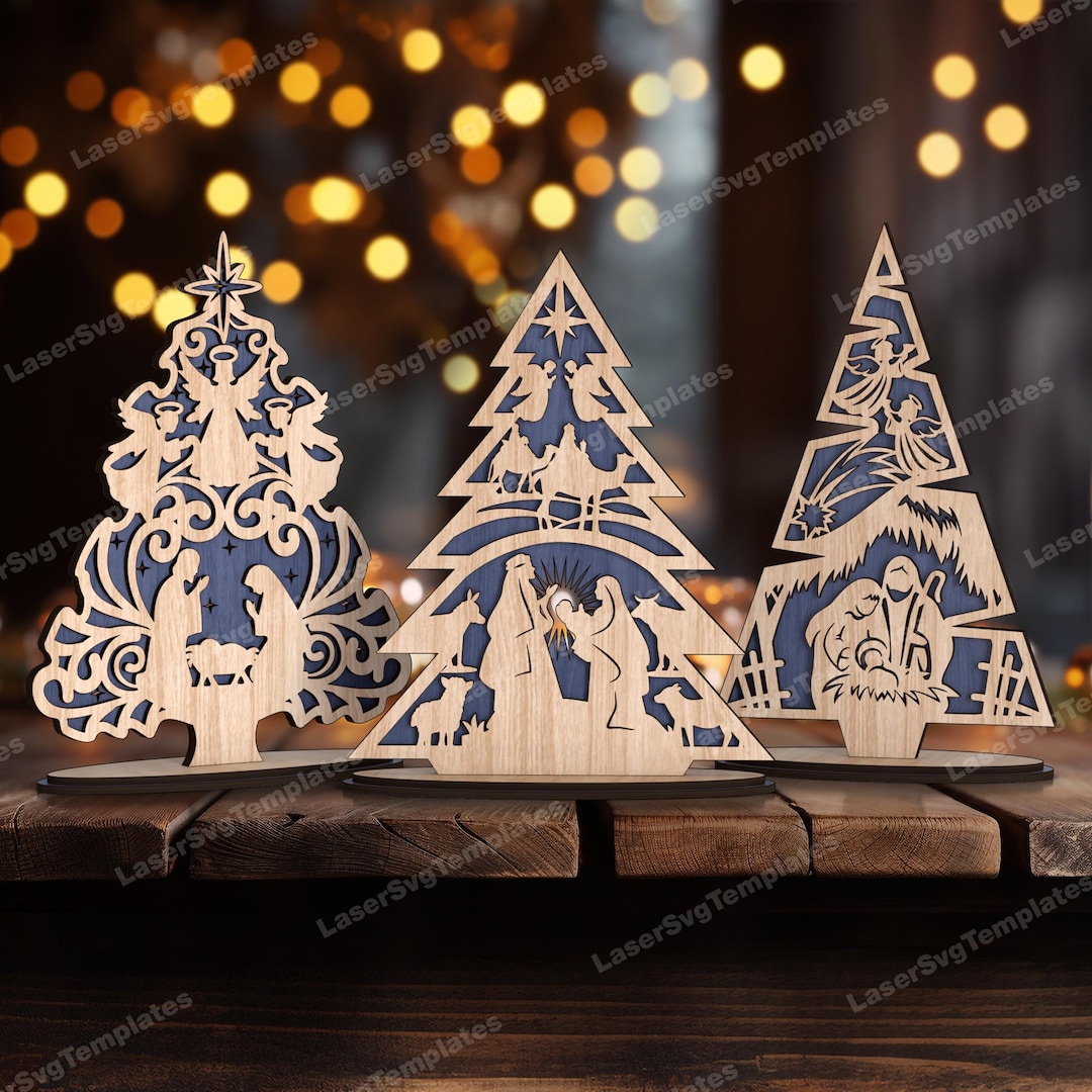 Standing Nativity Scene Tree Ornaments Laser Cut Svg File Glowforge ...