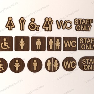 Multilayer Wc Toilet Door Sign Laser Cut Svg File Glowforge 3D Wooden ...