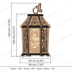 Decorative Butterfly Lantern Laser Cut Svg File Glowforge Butterfly ...