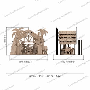 Nativity Scene Miniatures Laser Cut Svg File Glowforge Nativity ...