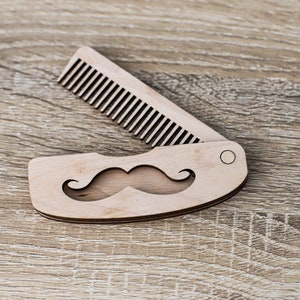 Laser Cut Wooden Combs Svg Template Glowforge Beard Man Comb Svg Cricut ...