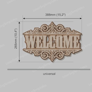 Multilayer Welcome Sign Door Hanger Laser Cut Svg File Glowforge 3D ...