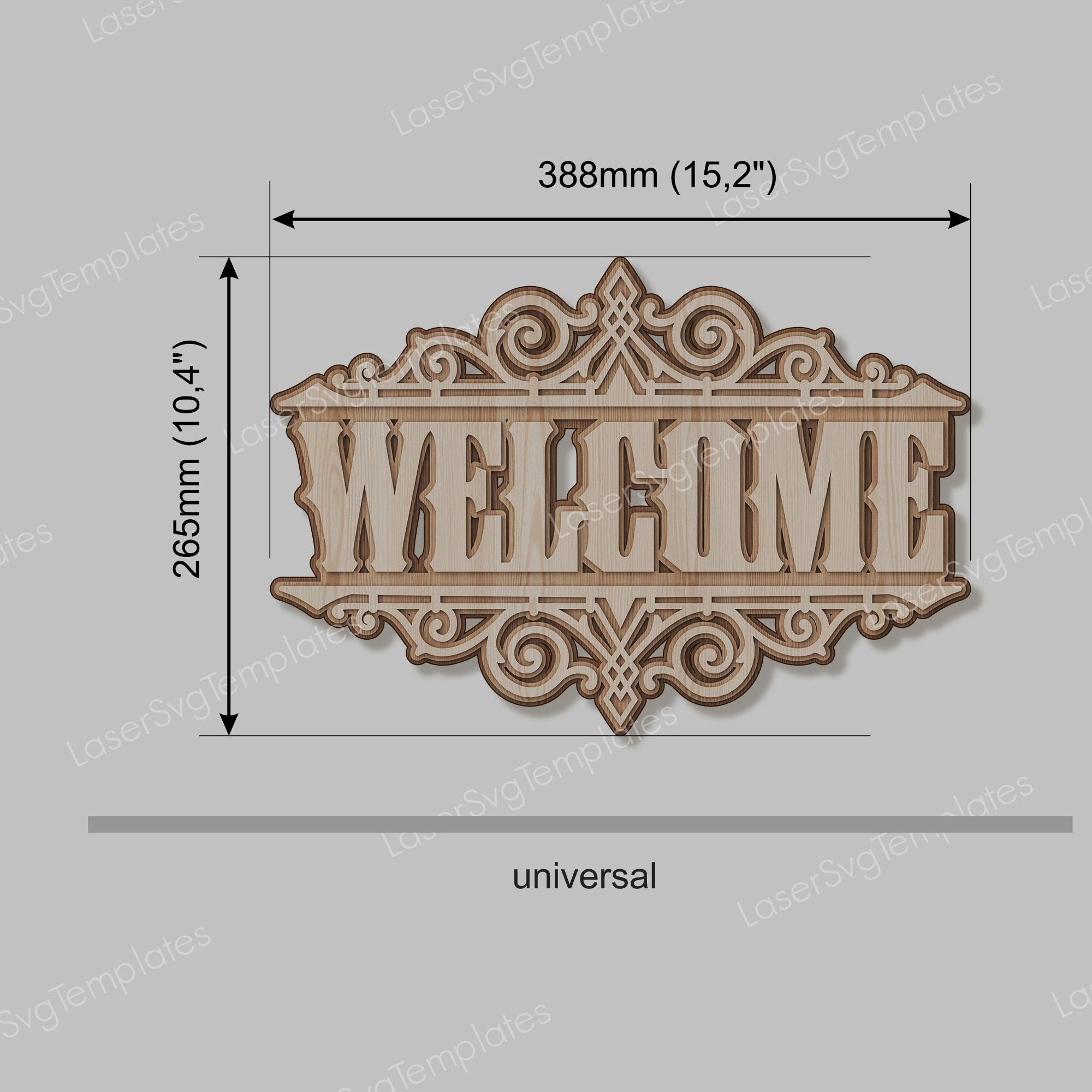 Multilayer Welcome Home Sign Door Hanger Laser Cut SVG File - Etsy