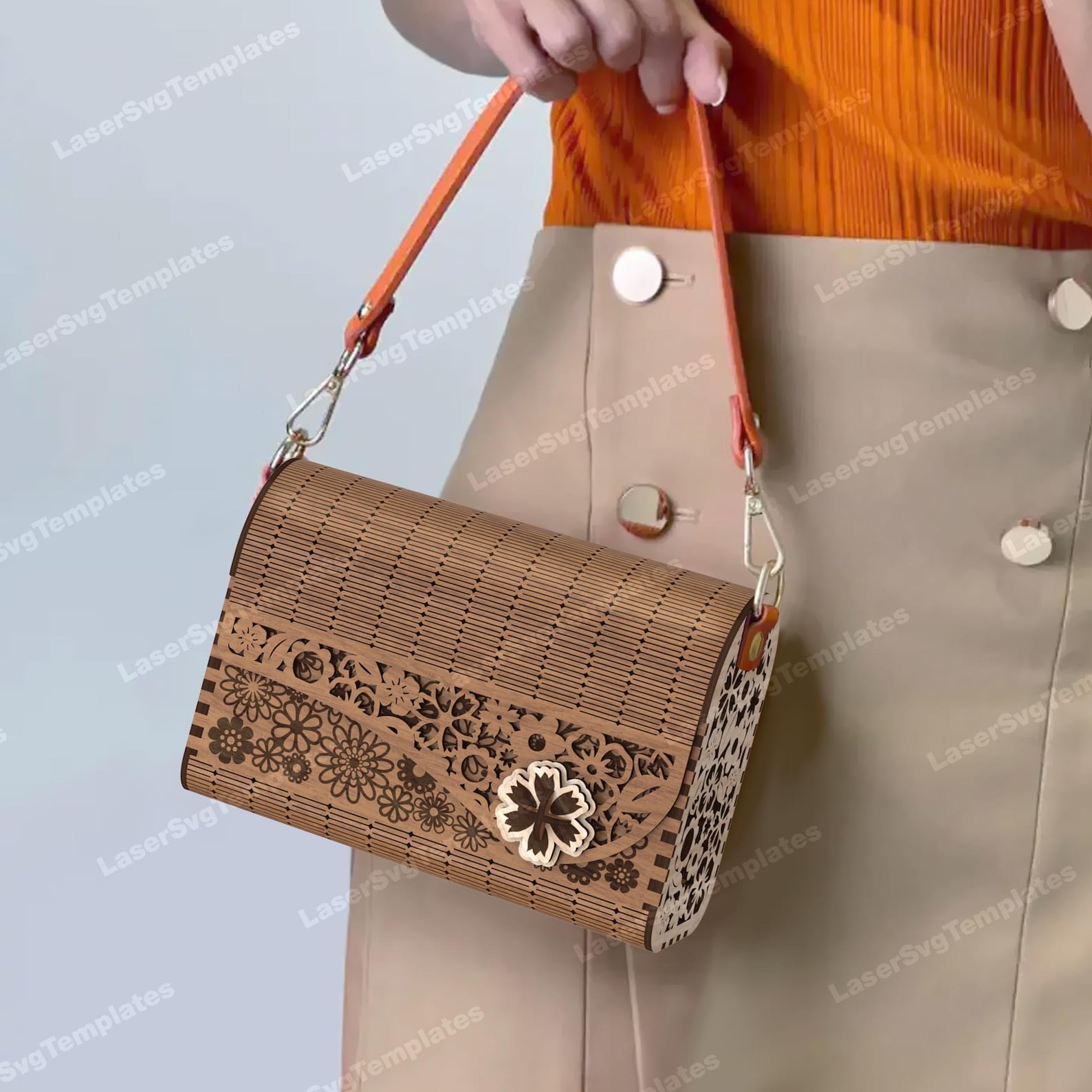 Flowers Clutch Handbag Laser Cut Svg File Glowforge Handbag Svg Cricut ...