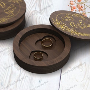 Decorative Wedding Ring Box Set Laser Cut Svg File Glowforge Wedding ...