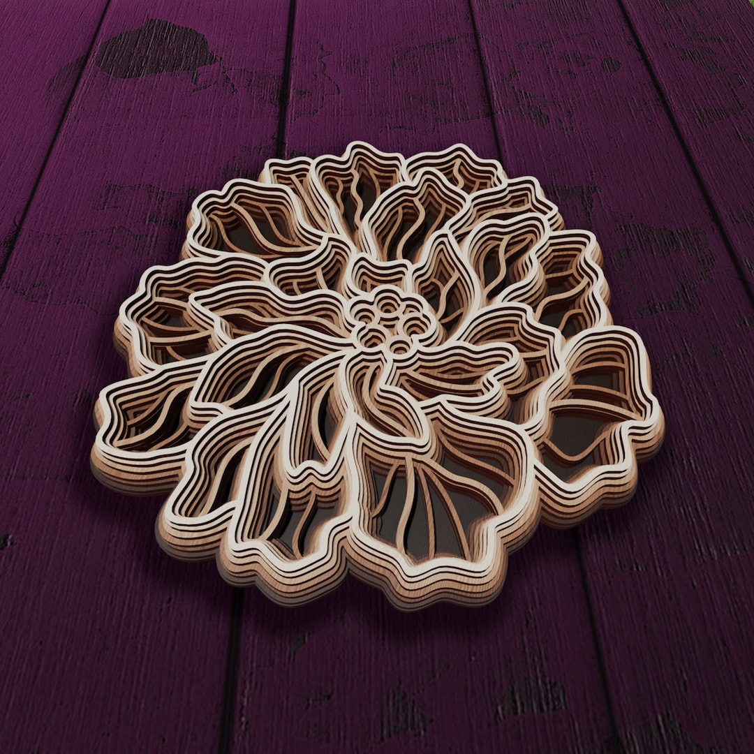 Laser Cut Multilayer Flower Svg Template Glowforge 3D Multi Layer ...