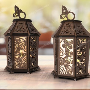 Decorative Butterfly Lantern Laser Cut Svg File Glowforge Butterfly ...