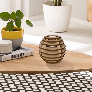 Laser Cut Sphere Candle Holder Svg Template Glowforge Table Lamp Svg ...