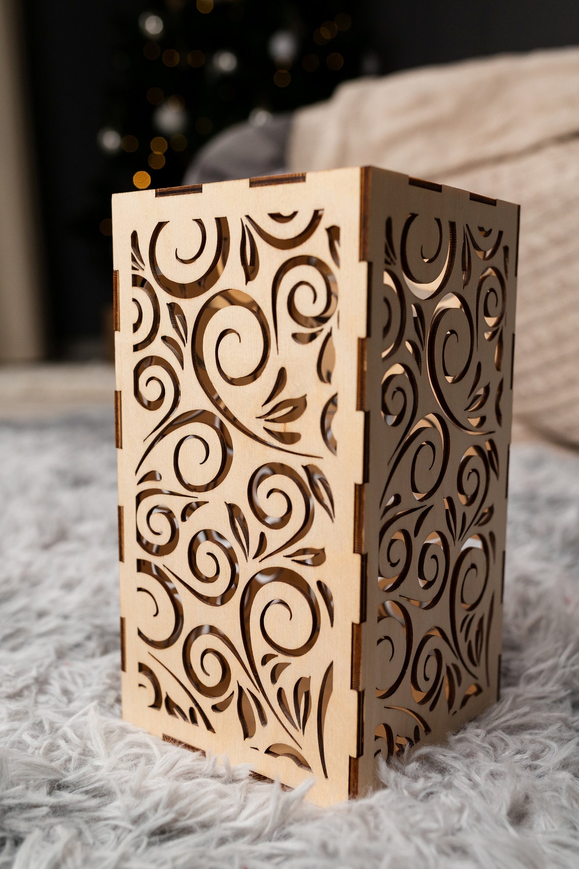 Wooden Table Lamp 6 Pattern Svg Laser Cut File Glowforge Table - Etsy