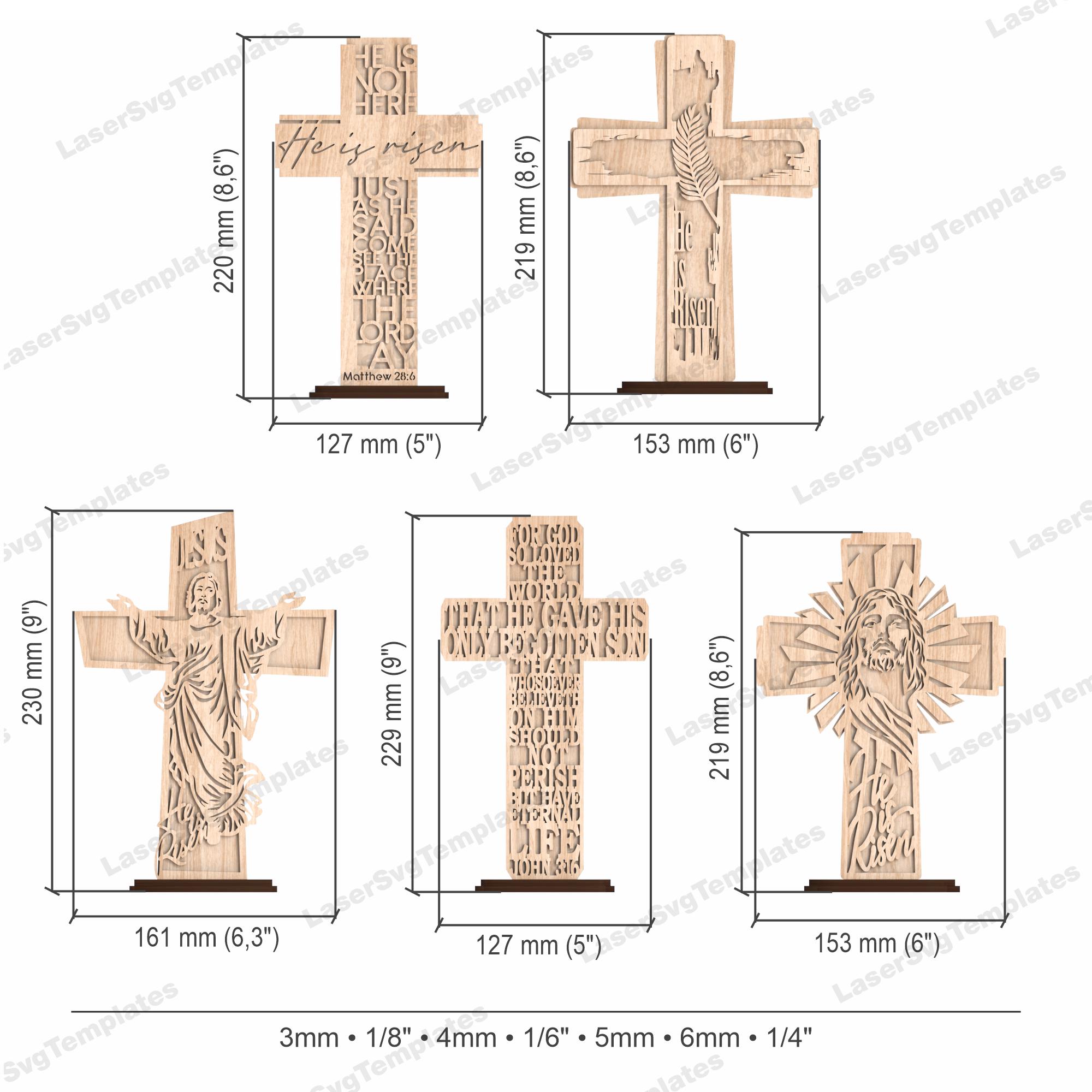 Stand Easter Cross 5 Bundle Laser Cut Svg File Glowforge Multilayer ...