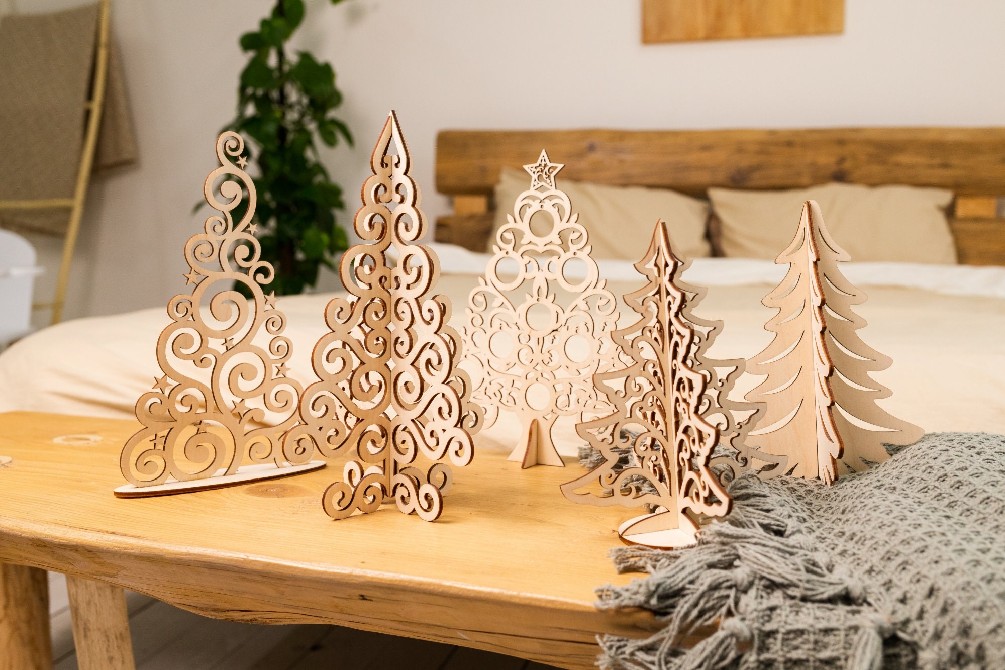 Standing Christmas Tree Bundle Laser Cut Files Svg Template - Etsy