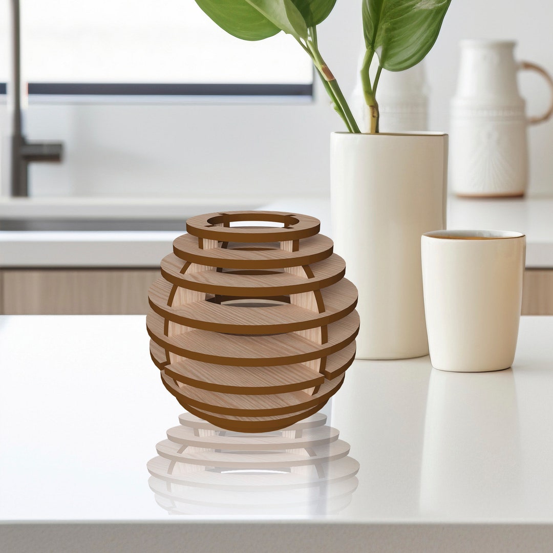 Laser Cut Sphere Candle Holder Svg Template Glowforge Table Lamp Svg ...