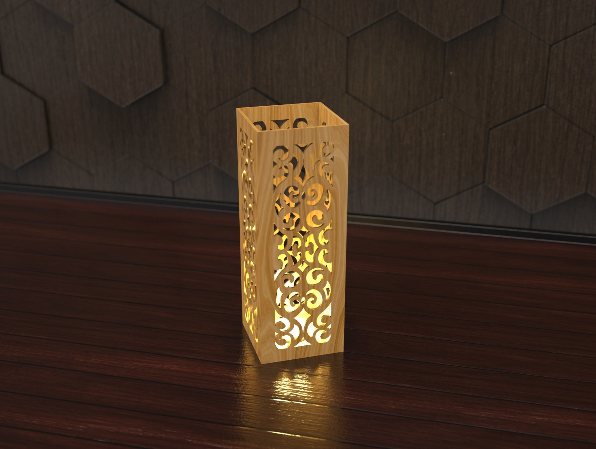 Laser Cut Wooden 8 Table Lamp Svg Dxf File Glowforge Candle - Etsy UK
