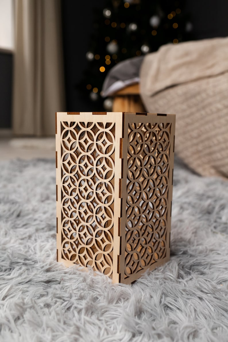 Laser Cut Candle Holder 6 Pattern Svg Template Glowforge Wooden Table ...