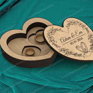 Decorative Wedding Ring Box Set Laser Cut Svg File Glowforge Wedding ...